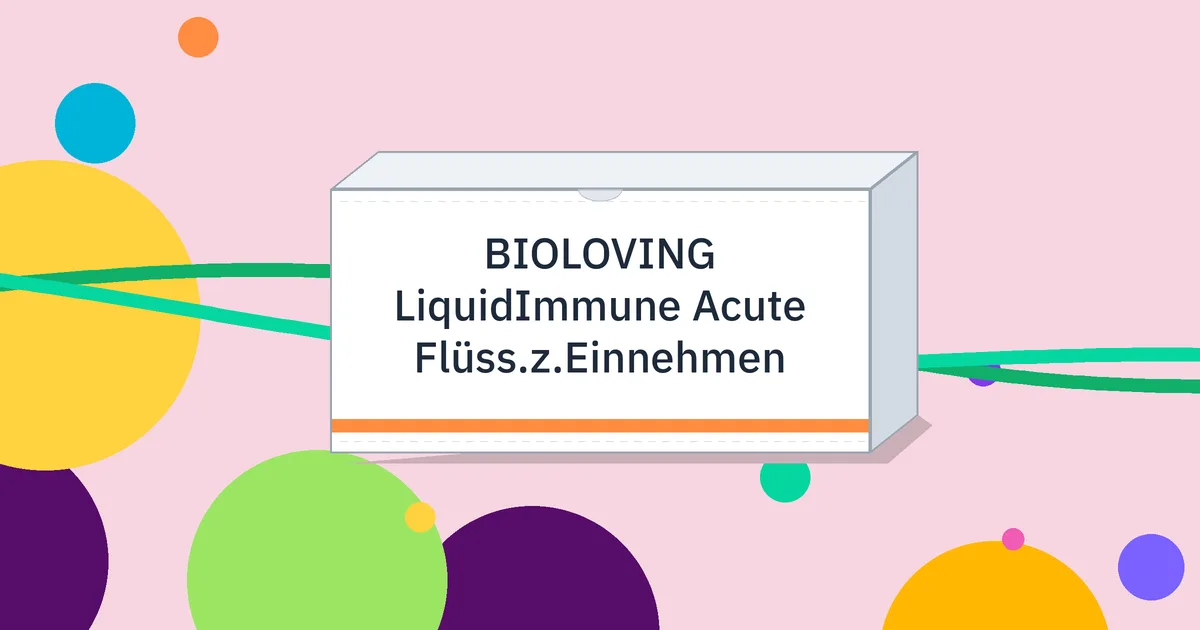 Symbolbild: Packung mit der Aufschrift BIOLOVING LiquidImmune Acute Flüss.z.Einnehmen (PZN 18074507) – Verfügbarkeit und Bezug in Apotheken in Frankfurt am Main