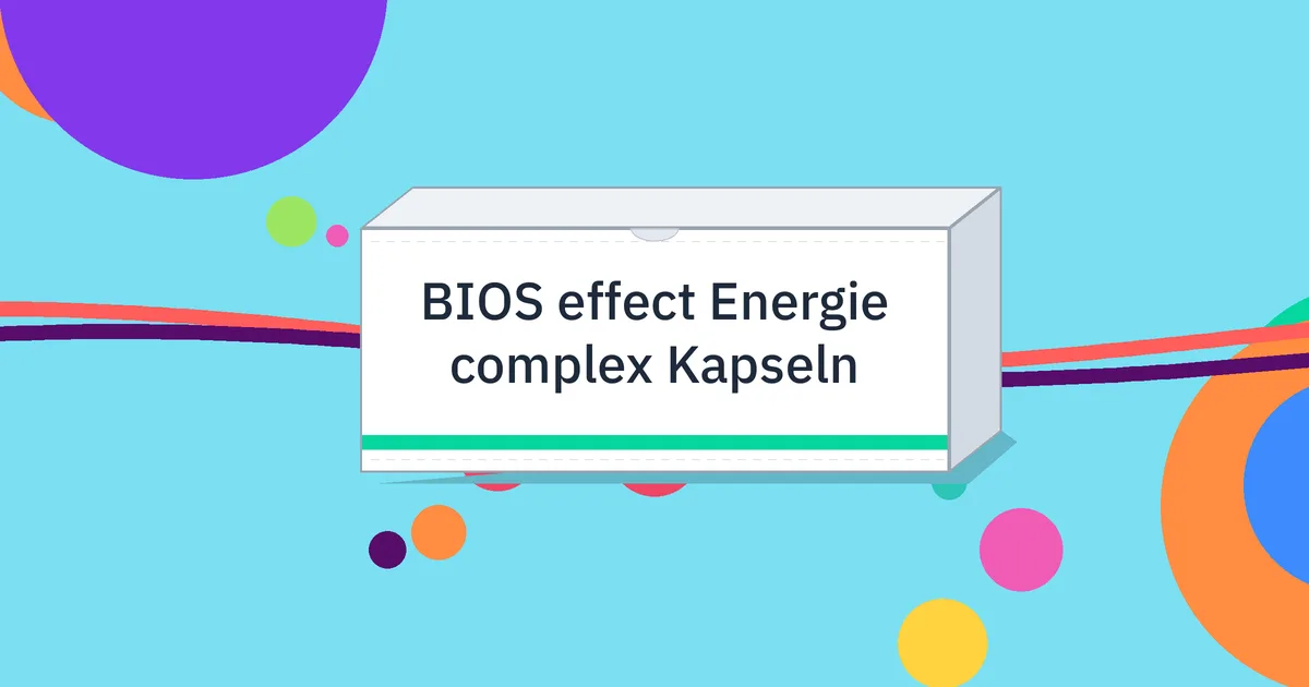 Symbolbild: Packung mit der Aufschrift BIOS effect Energie complex Kapseln (PZN 10145685) – Verfügbarkeit und Bezug in Apotheken in Frankfurt am Main
