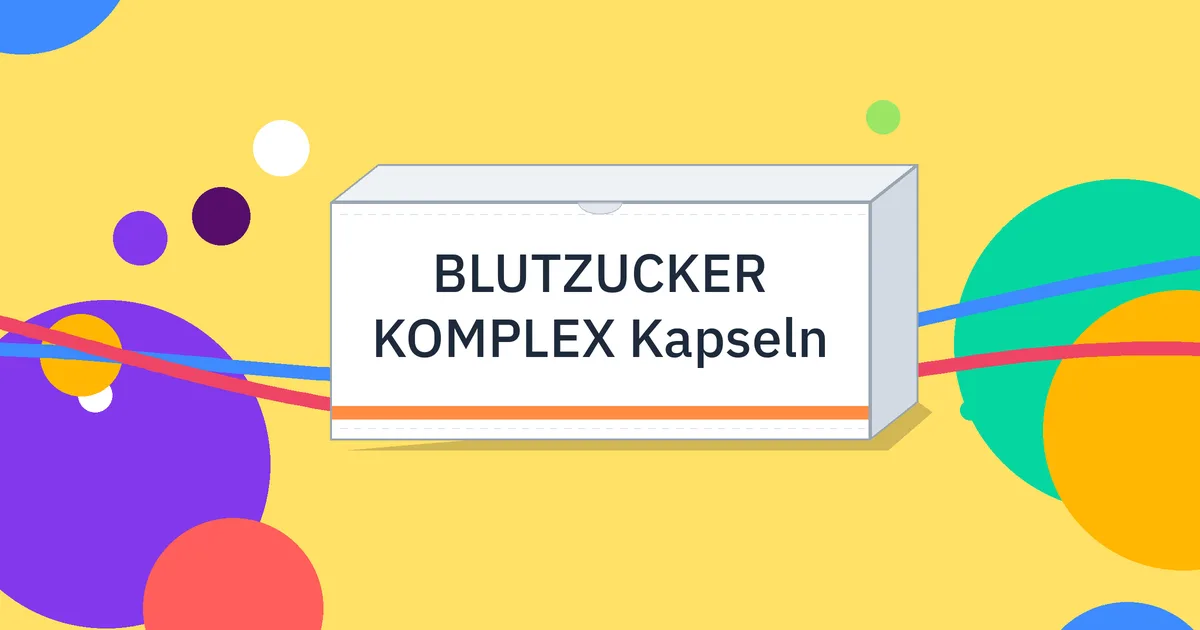 Symbolbild: Packung mit der Aufschrift BLUTZUCKER KOMPLEX Kapseln (PZN 19787652) – Verfügbarkeit und Bezug in Apotheken in Frankfurt am Main