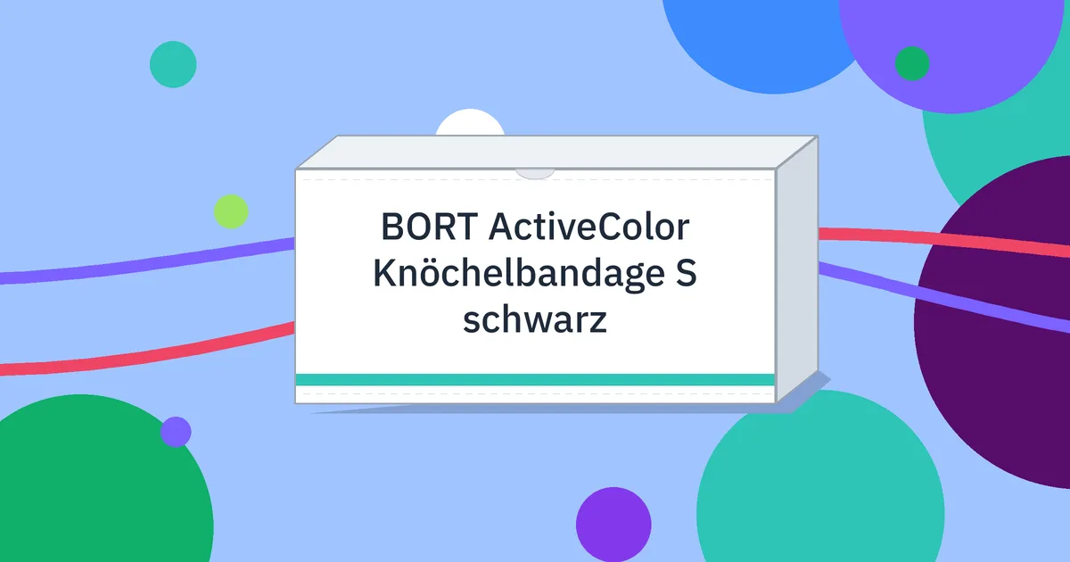 Symbolbild: Packung mit der Aufschrift BORT ActiveColor Knöchelbandage S schwarz (PZN 06914907) – Verfügbarkeit und Bezug in Apotheken in Frankfurt am Main