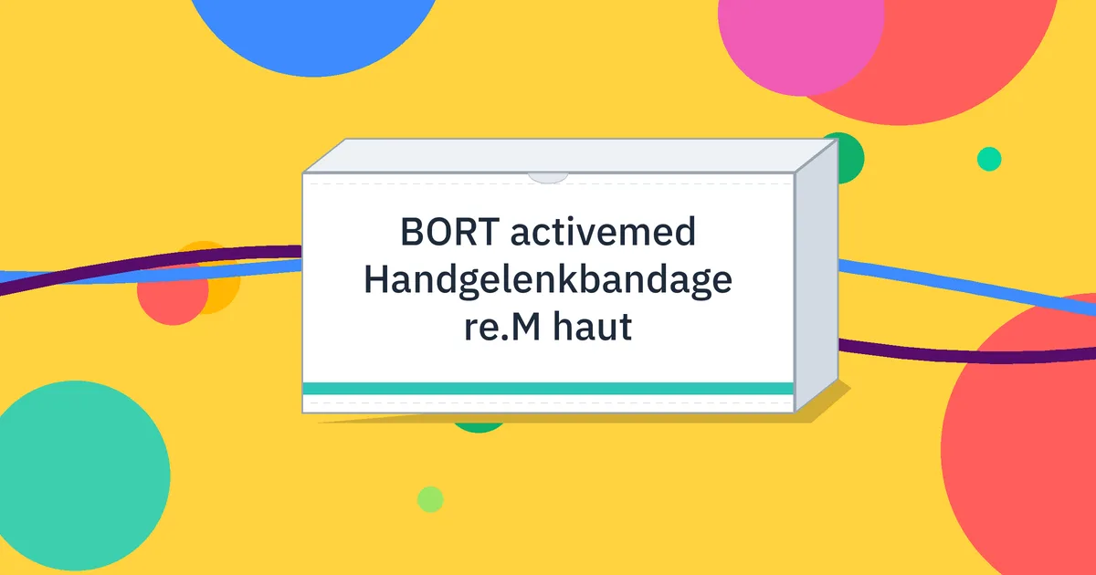 Symbolbild: Packung mit der Aufschrift BORT activemed Handgelenkbandage re.M haut (PZN 10786332) – Verfügbarkeit und Bezug in Apotheken in Frankfurt am Main