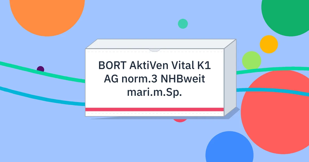 Symbolbild: Packung mit der Aufschrift BORT AktiVen Vital K1 AG norm.3 NHBweit mari.m.Sp. (PZN 13732609) – Verfügbarkeit und Bezug in Apotheken in Frankfurt am Main