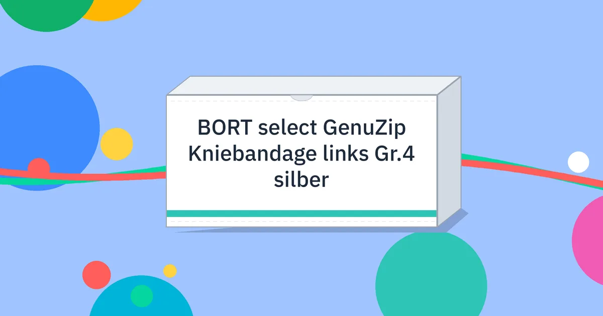 Symbolbild: Packung mit der Aufschrift BORT select GenuZip Kniebandage links Gr.4 silber (PZN 16844042) – Verfügbarkeit und Bezug in Apotheken in Frankfurt am Main