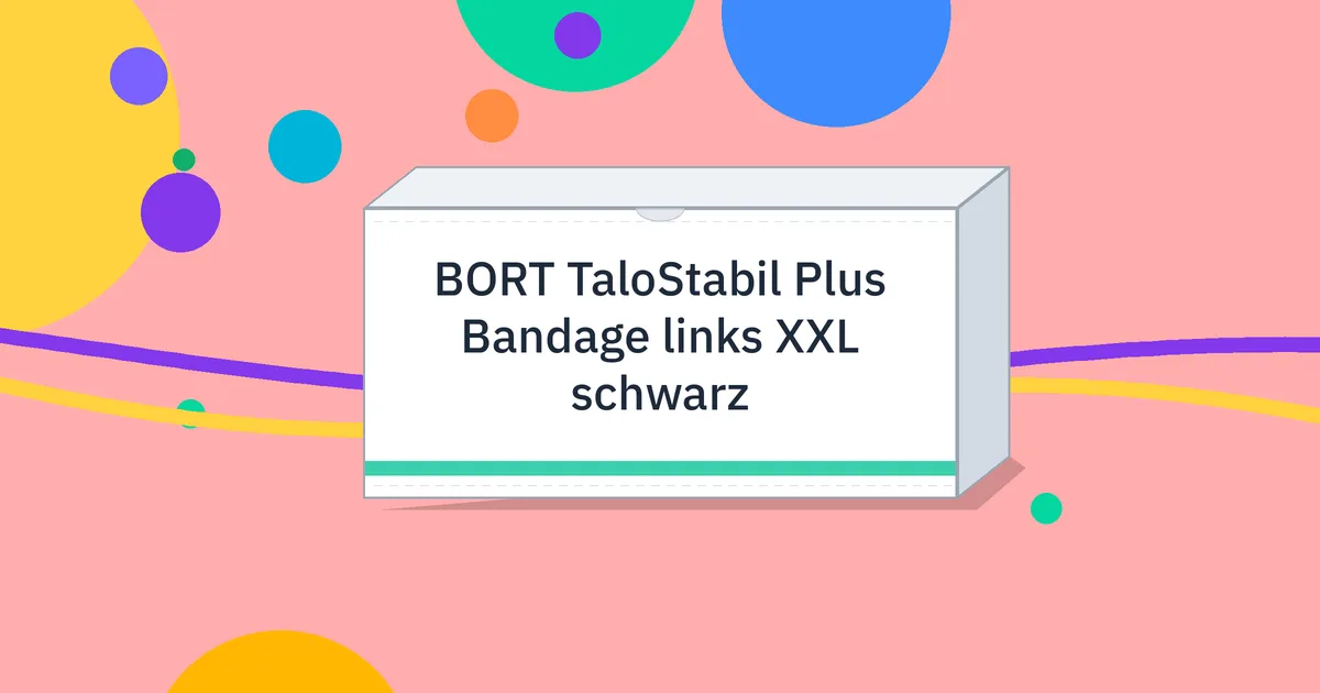 Symbolbild: Packung mit der Aufschrift BORT TaloStabil Plus Bandage links XXL schwarz (PZN 17842849) – Verfügbarkeit und Bezug in Apotheken in Frankfurt am Main