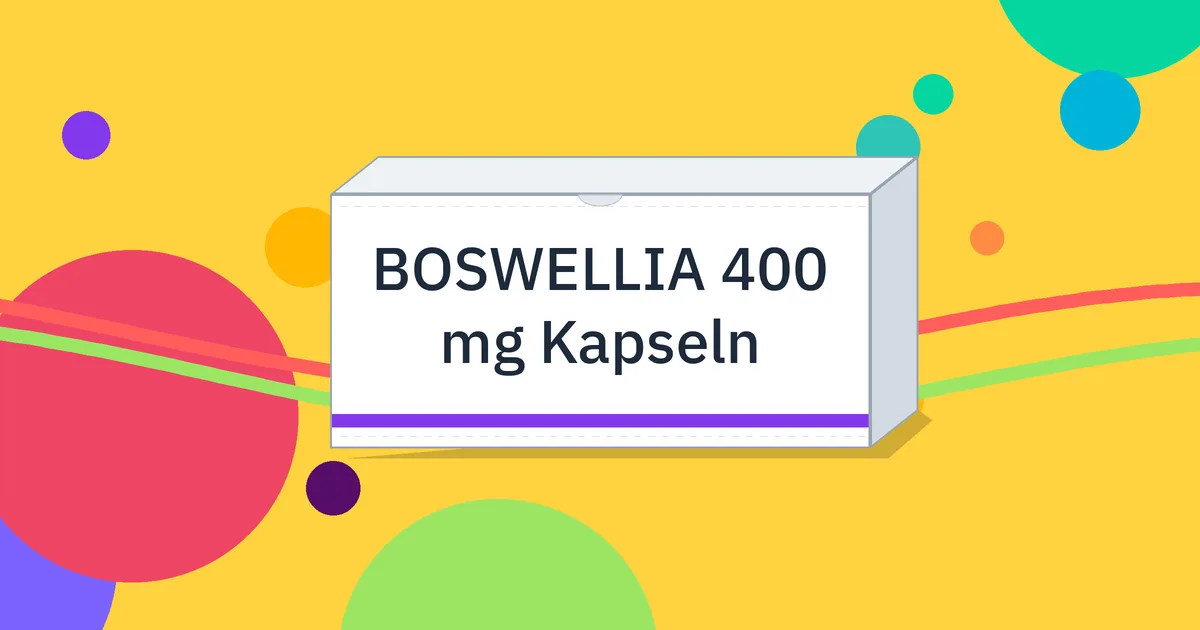 Symbolbild: Packung mit der Aufschrift BOSWELLIA 400 mg Kapseln (PZN 17190878) – Verfügbarkeit und Bezug in Apotheken in Frankfurt am Main