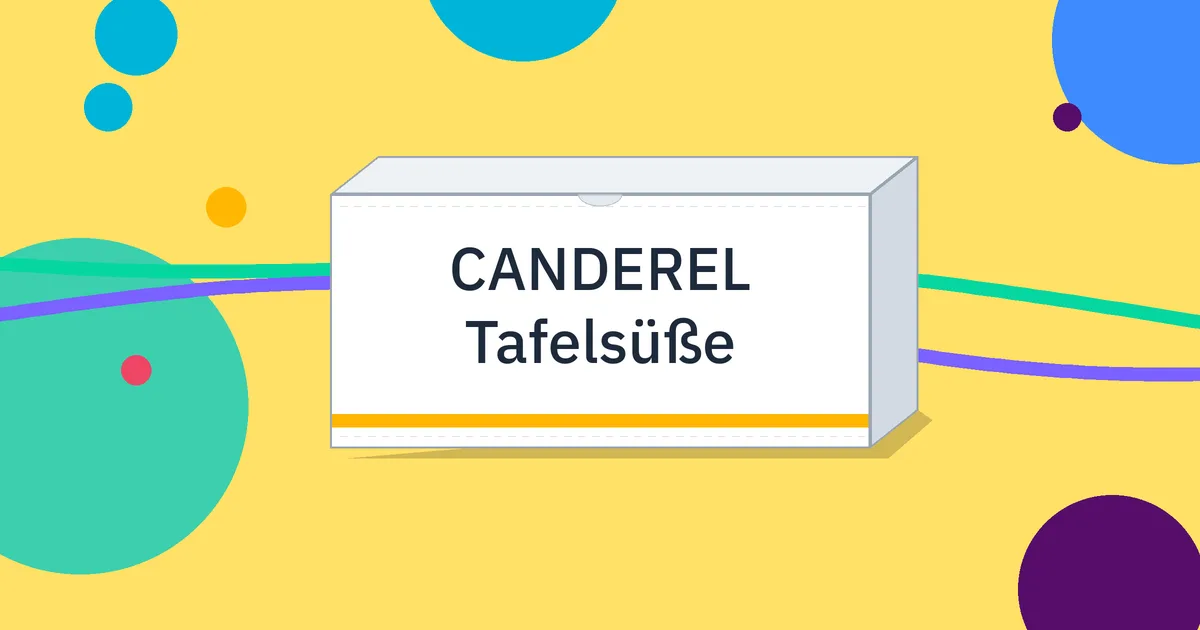 Symbolbild: Packung mit der Aufschrift CANDEREL Tafelsüße (PZN 02564617) – Verfügbarkeit und Bezug in Apotheken in Frankfurt am Main