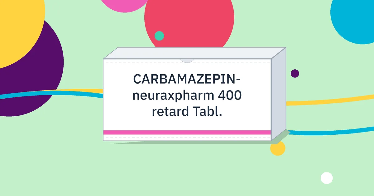 Symbolbild: Packung mit der Aufschrift CARBAMAZEPIN-neuraxpharm 400 retard Tabl. (PZN 00816865) – Verfügbarkeit und Bezug in Apotheken in Frankfurt am Main