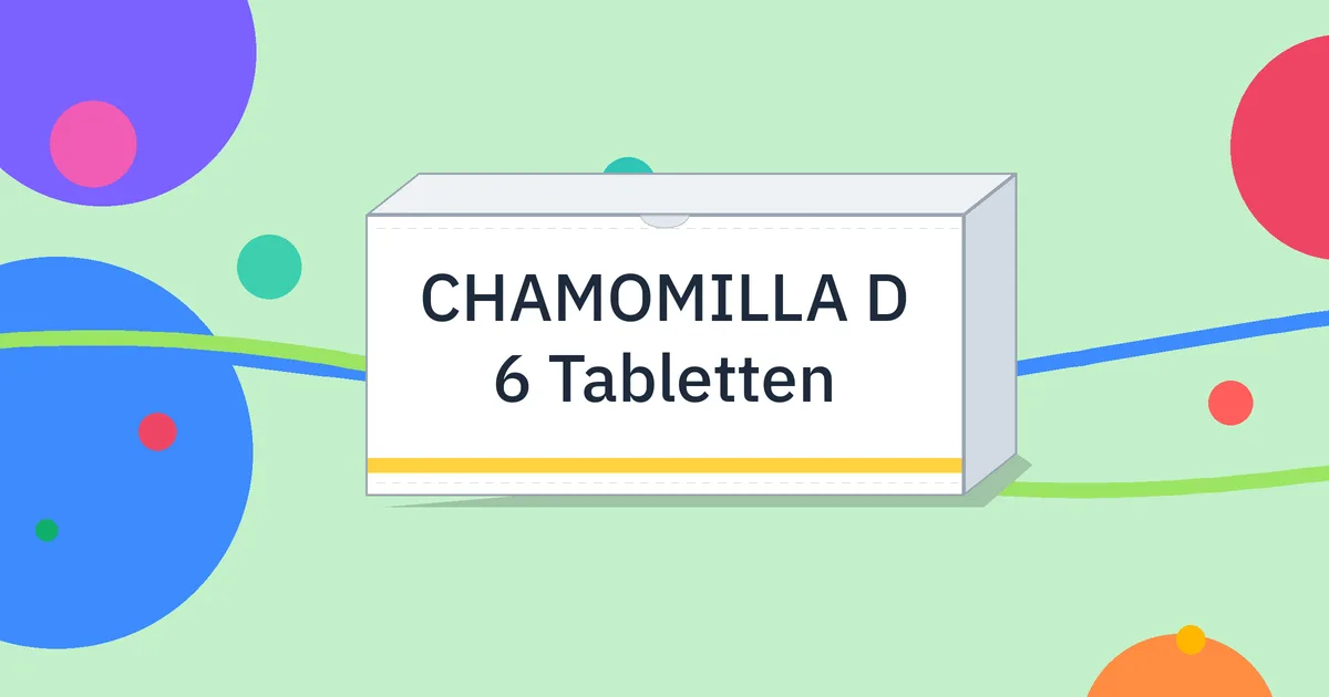 Symbolbild: Packung mit der Aufschrift CHAMOMILLA D 6 Tabletten (PZN 02628004) – Verfügbarkeit und Bezug in Apotheken in Frankfurt am Main
