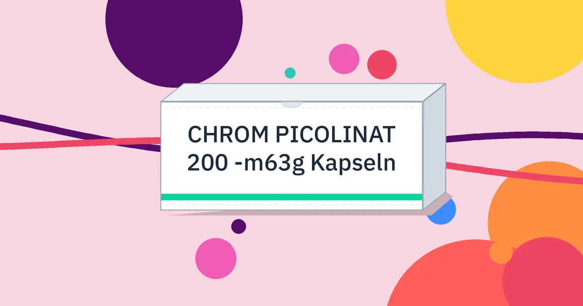Symbolbild: Packung mit der Aufschrift CHROM PICOLINAT 200 -m63g Kapseln (PZN 16954598) – Verfügbarkeit und Bezug in Apotheken in Frankfurt am Main