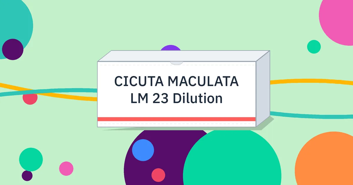 Symbolbild: Packung mit der Aufschrift CICUTA MACULATA LM 23 Dilution (PZN 12818390) – Verfügbarkeit und Bezug in Apotheken in Frankfurt am Main