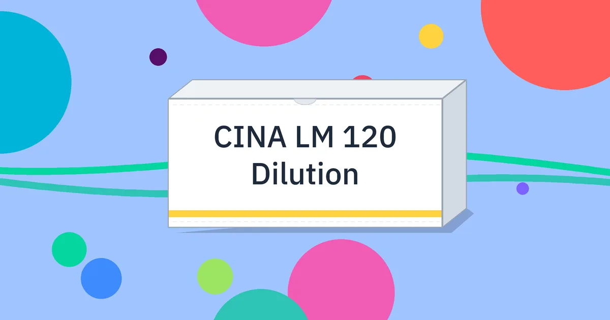 Symbolbild: Packung mit der Aufschrift CINA LM 120 Dilution (PZN 12819797) – Verfügbarkeit und Bezug in Apotheken in Frankfurt am Main