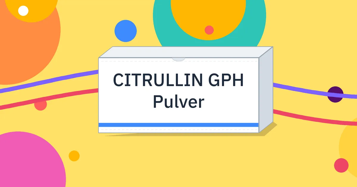 Symbolbild: Packung mit der Aufschrift CITRULLIN GPH Pulver (PZN 08430065) – Verfügbarkeit und Bezug in Apotheken in Frankfurt am Main