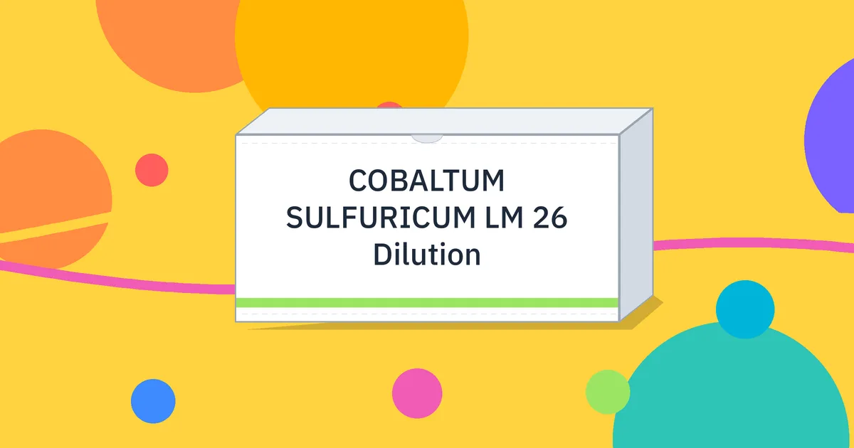 Symbolbild: Packung mit der Aufschrift COBALTUM SULFURICUM LM 26 Dilution (PZN 12824692) – Verfügbarkeit und Bezug in Apotheken in Frankfurt am Main