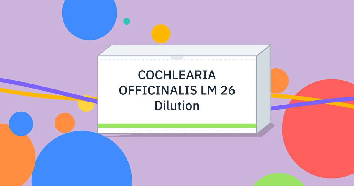 Symbolbild: Packung mit der Aufschrift COCHLEARIA OFFICINALIS LM 26 Dilution (PZN 12829666) – Verfügbarkeit und Bezug in Apotheken in Frankfurt am Main