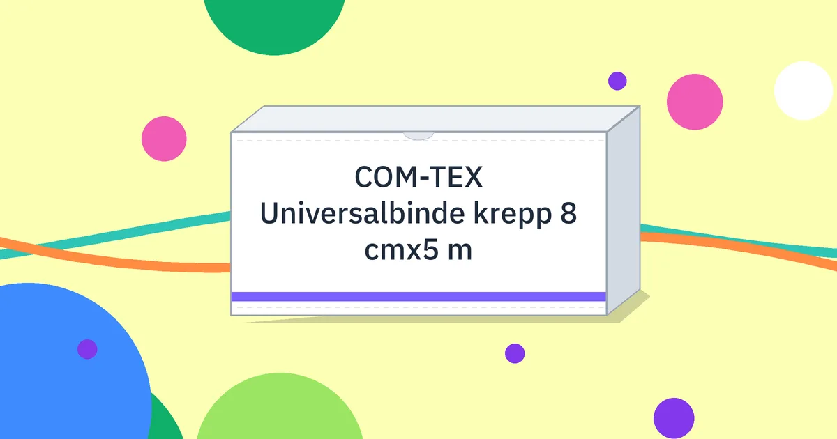 Symbolbild: Packung mit der Aufschrift COM-TEX Universalbinde krepp 8 cmx5 m (PZN 19113528) – Verfügbarkeit und Bezug in Apotheken in Frankfurt am Main