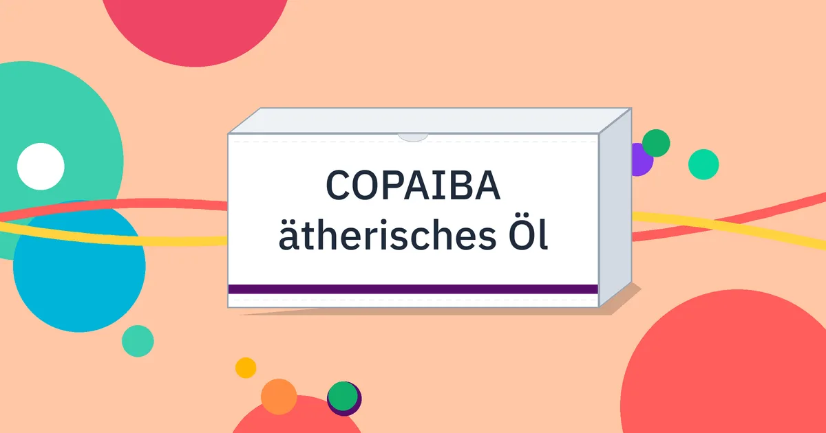 Symbolbild: Packung mit der Aufschrift COPAIBA ätherisches Öl (PZN 17419312) – Verfügbarkeit und Bezug in Apotheken in Frankfurt am Main