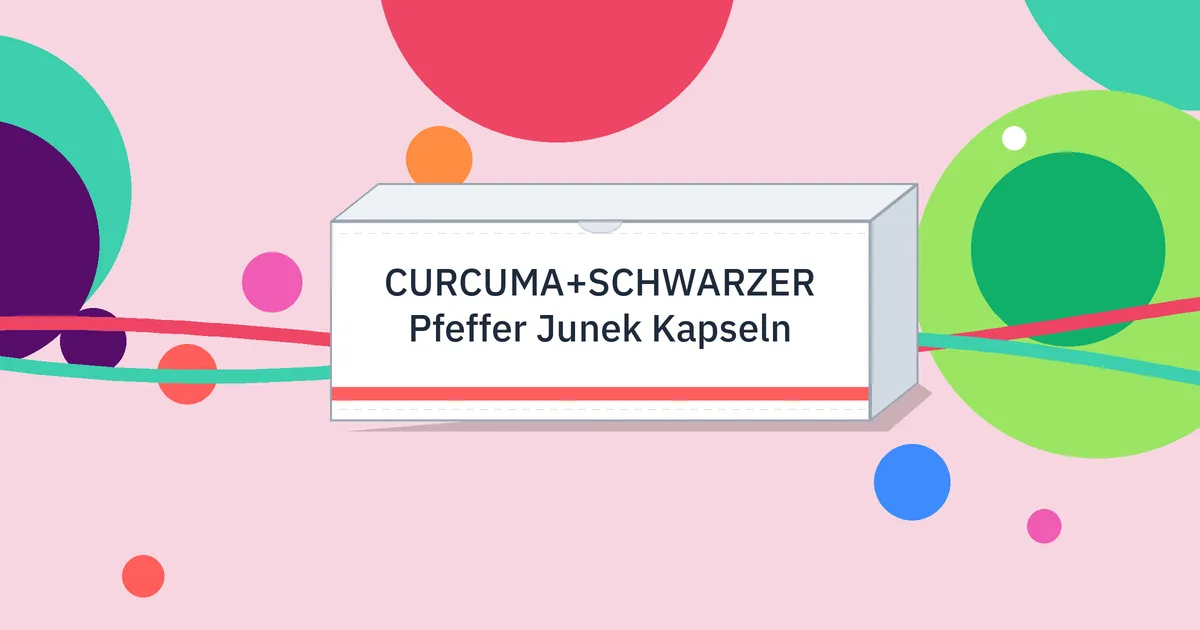 Symbolbild: Packung mit der Aufschrift CURCUMA+SCHWARZER Pfeffer Junek Kapseln (PZN 16235024) – Verfügbarkeit und Bezug in Apotheken in Frankfurt am Main