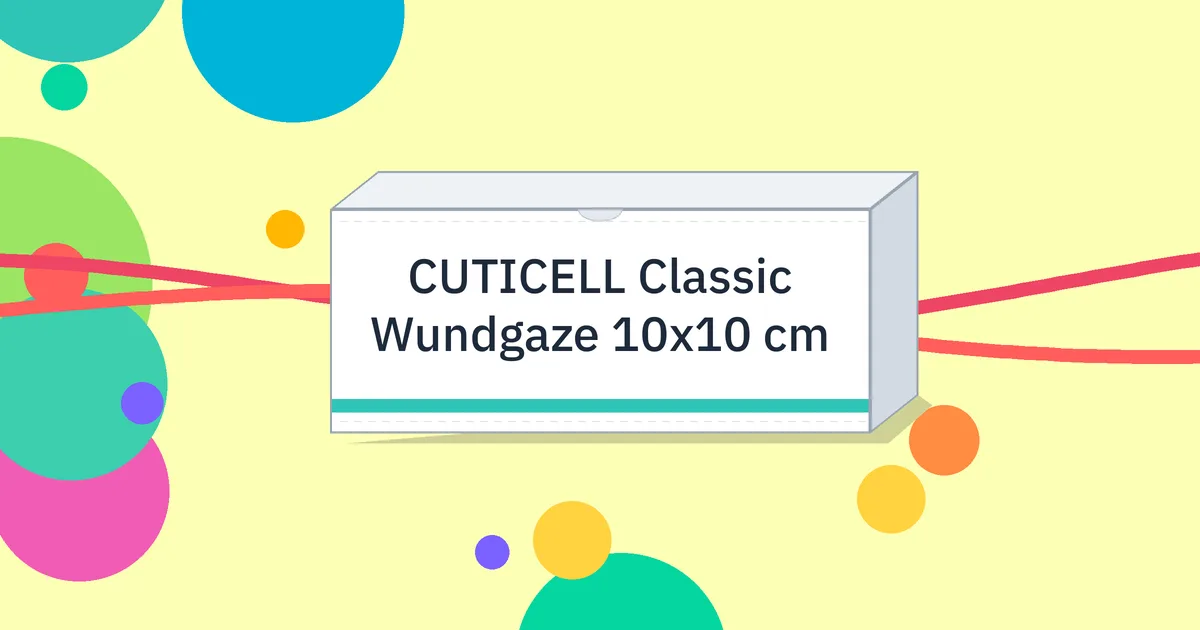 Symbolbild: Packung mit der Aufschrift CUTICELL Classic Wundgaze 10x10 cm (PZN 20307640) – Verfügbarkeit und Bezug in Apotheken in Frankfurt am Main