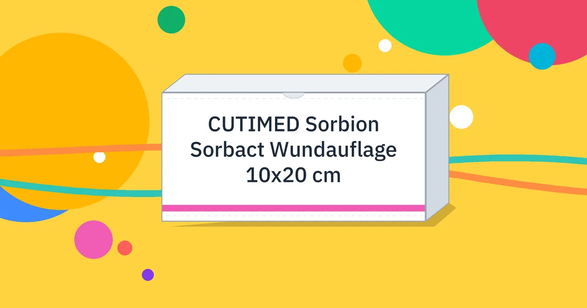 Symbolbild: Packung mit der Aufschrift CUTIMED Sorbion Sorbact Wundauflage 10x20 cm (PZN 18323040) – Verfügbarkeit und Bezug in Apotheken in Frankfurt am Main