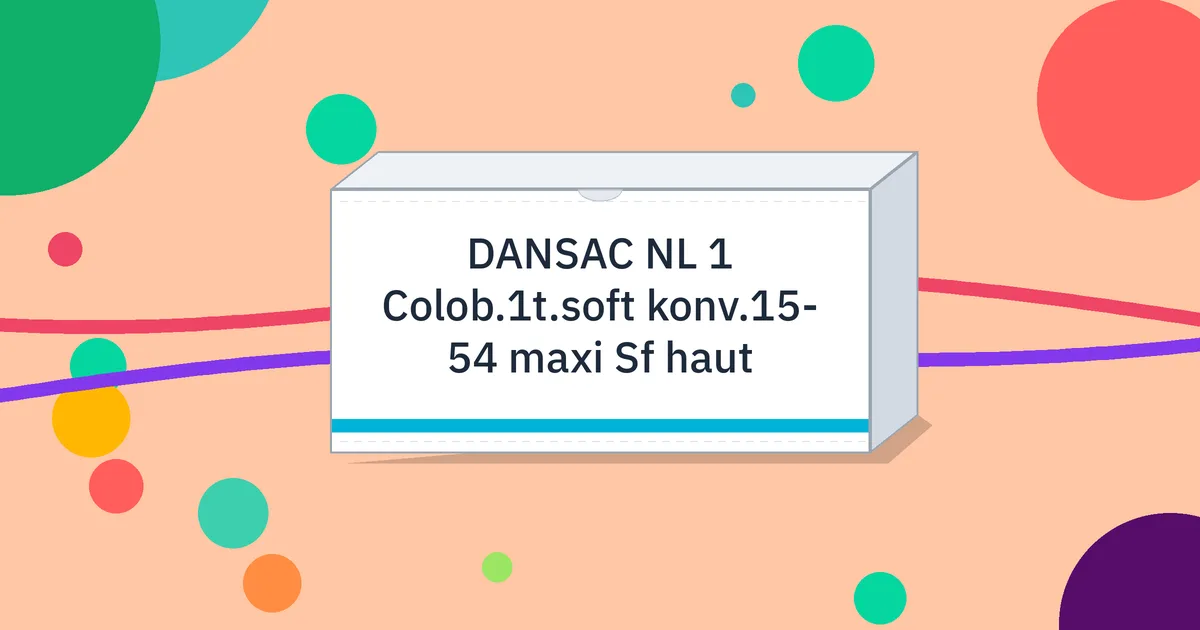 Symbolbild: Packung mit der Aufschrift DANSAC NL 1 Colob.1t.soft konv.15-54 maxi Sf haut (PZN 10344516) – Verfügbarkeit und Bezug in Apotheken in Frankfurt am Main