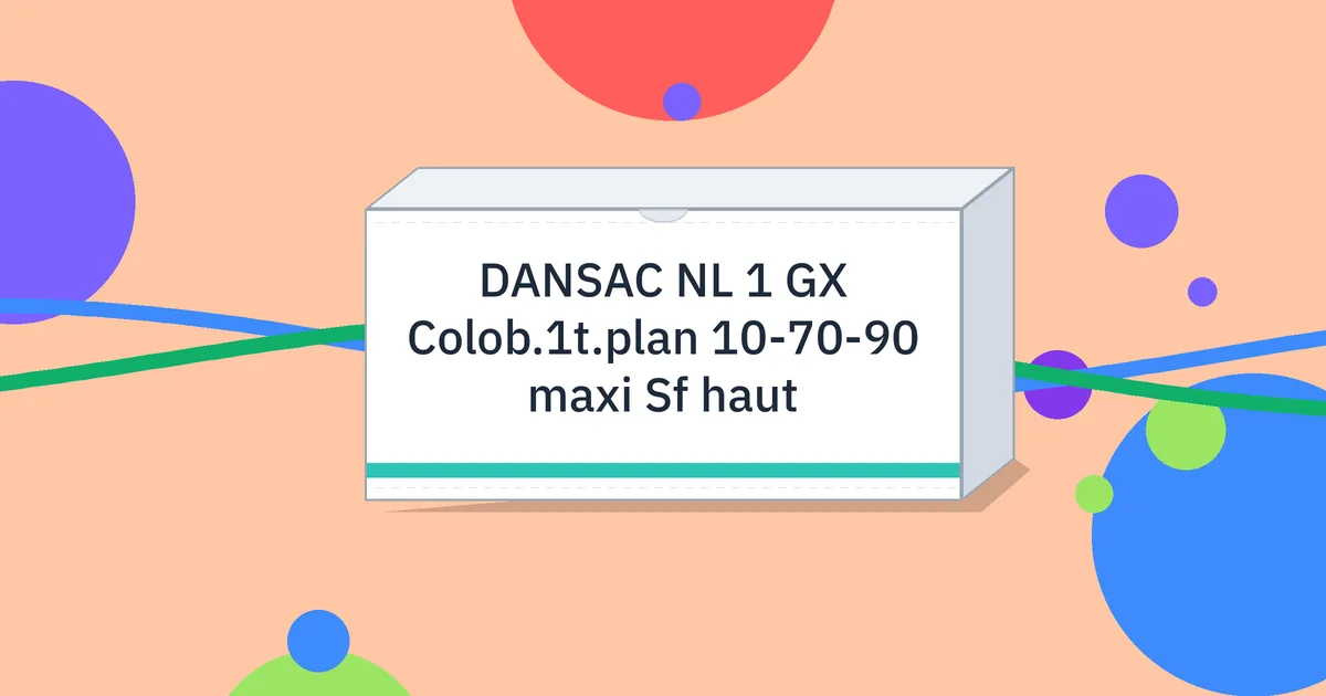 Symbolbild: Packung mit der Aufschrift DANSAC NL 1 GX Colob.1t.plan 10-70-90 maxi Sf haut (PZN 10945598) – Verfügbarkeit und Bezug in Apotheken in Frankfurt am Main