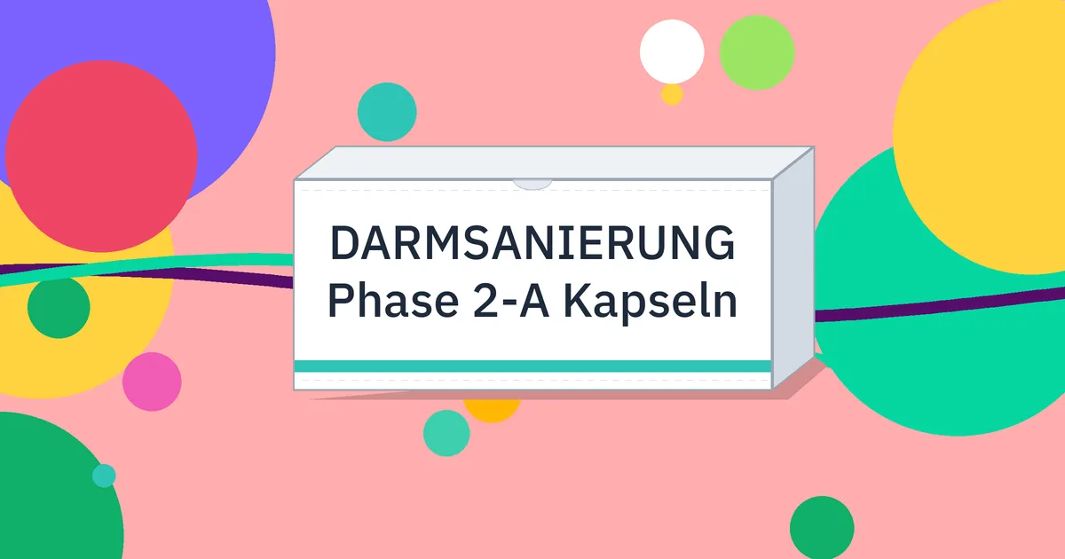 Symbolbild: Packung mit der Aufschrift DARMSANIERUNG Phase 2-A Kapseln (PZN 13903347) – Verfügbarkeit und Bezug in Apotheken in Frankfurt am Main