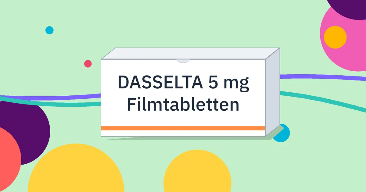 Symbolbild: Packung mit der Aufschrift DASSELTA 5 mg Filmtabletten (PZN 09435188) – Verfügbarkeit und Bezug in Apotheken in Frankfurt am Main