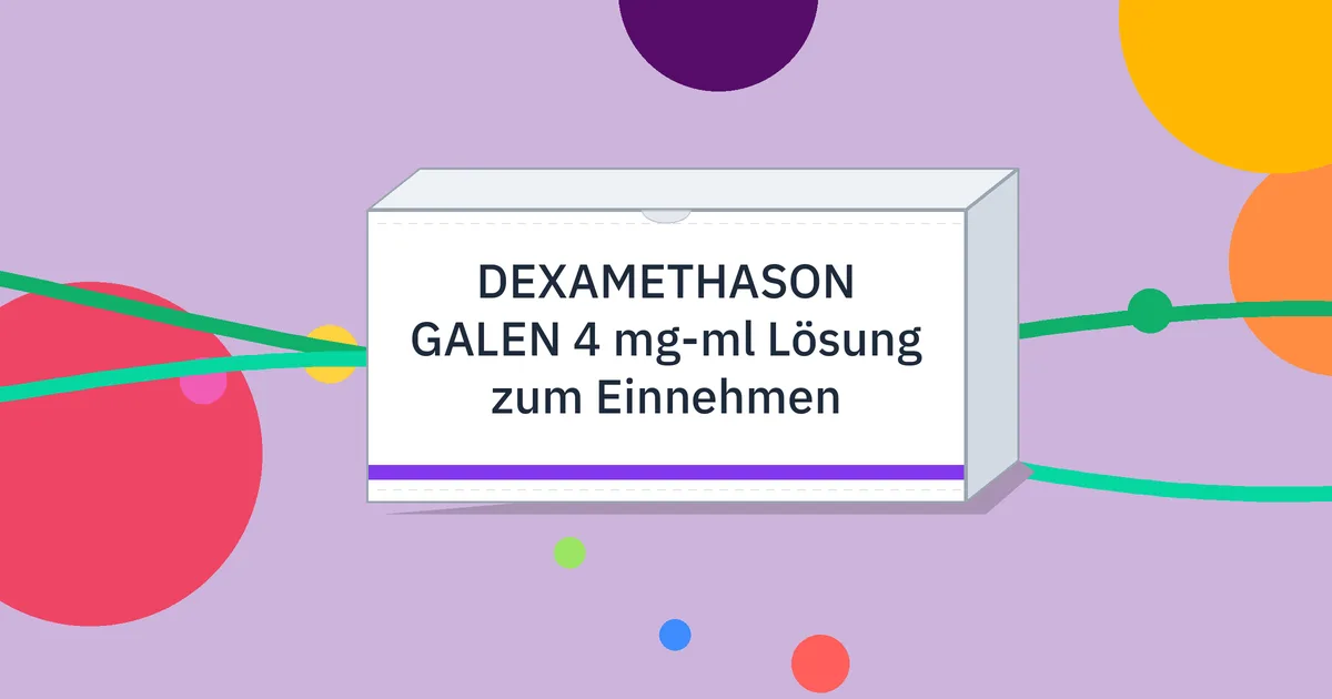 Symbolbild: Packung mit der Aufschrift DEXAMETHASON GALEN 4 mg-ml Lösung zum Einnehmen (PZN 17955950) – Verfügbarkeit und Bezug in Apotheken in Frankfurt am Main