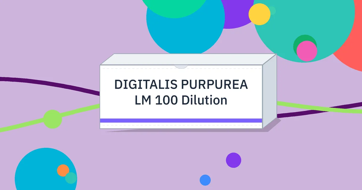Symbolbild: Packung mit der Aufschrift DIGITALIS PURPUREA LM 100 Dilution (PZN 12842460) – Verfügbarkeit und Bezug in Apotheken in Frankfurt am Main