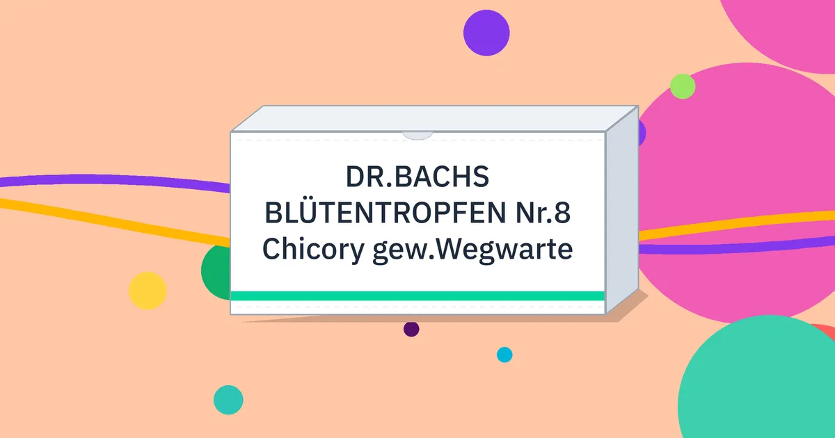 Symbolbild: Packung mit der Aufschrift DR.BACHS BLÜTENTROPFEN Nr.8 Chicory gew.Wegwarte (PZN 17193380) – Verfügbarkeit und Bezug in Apotheken in Frankfurt am Main