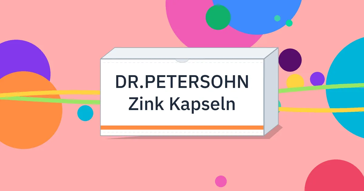 Symbolbild: Packung mit der Aufschrift DR.PETERSOHN Zink Kapseln (PZN 20302855) – Verfügbarkeit und Bezug in Apotheken in Frankfurt am Main