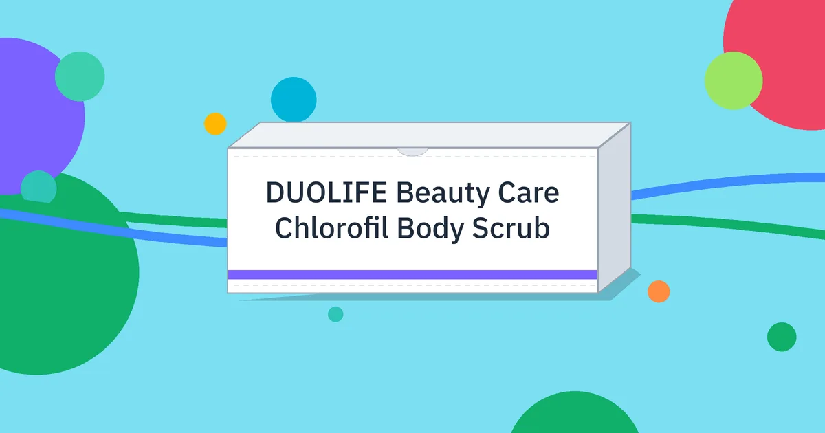Symbolbild: Packung mit der Aufschrift DUOLIFE Beauty Care Chlorofil Body Scrub (PZN 16683604) – Verfügbarkeit und Bezug in Apotheken in Frankfurt am Main