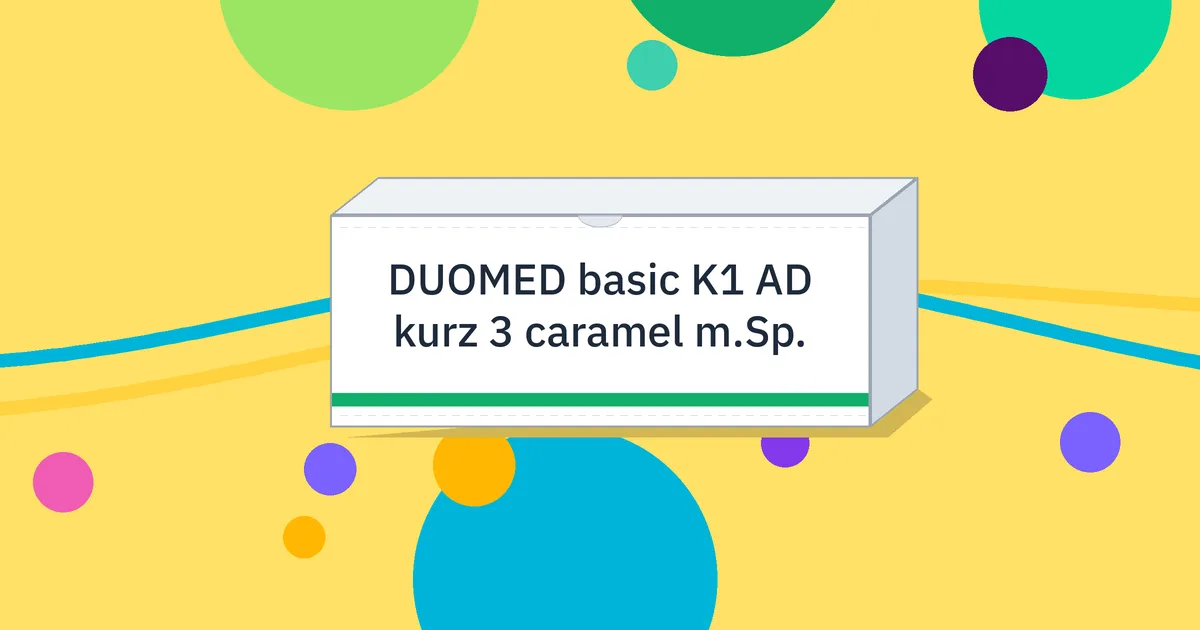 Symbolbild: Packung mit der Aufschrift DUOMED basic K1 AD kurz 3 caramel m.Sp. (PZN 20903980) – Verfügbarkeit und Bezug in Apotheken in Frankfurt am Main
