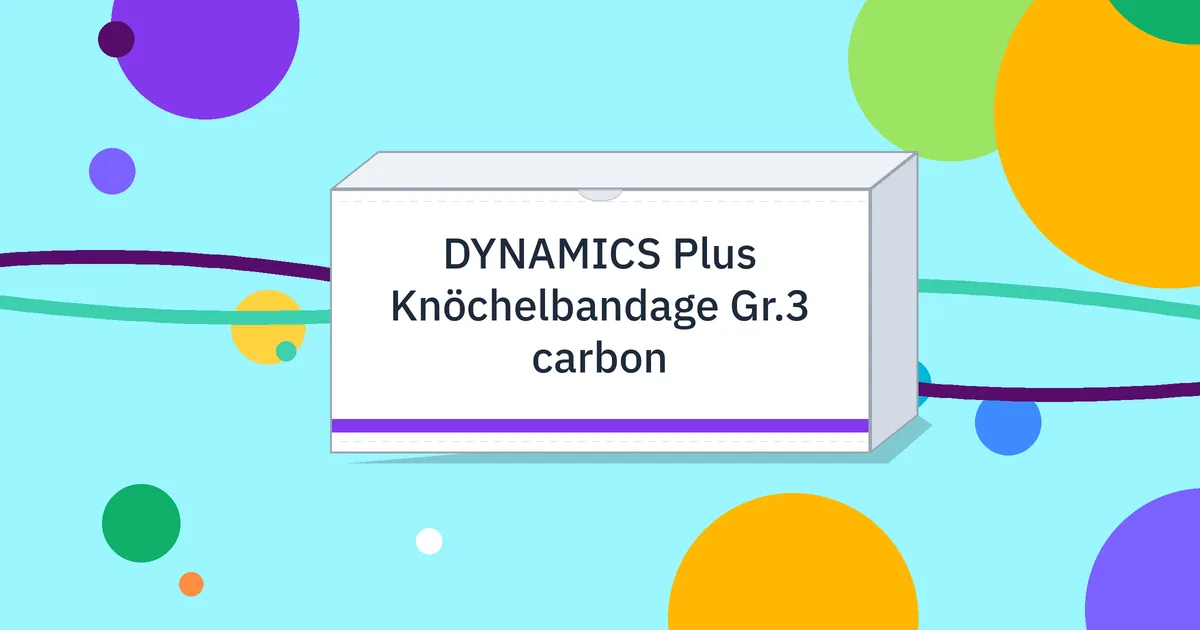 Symbolbild: Packung mit der Aufschrift DYNAMICS Plus Knöchelbandage Gr.3 carbon (PZN 10635403) – Verfügbarkeit und Bezug in Apotheken in Frankfurt am Main