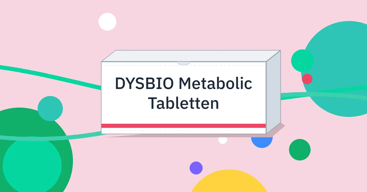 Symbolbild: Packung mit der Aufschrift DYSBIO Metabolic Tabletten (PZN 12442559) – Verfügbarkeit und Bezug in Apotheken in Frankfurt am Main