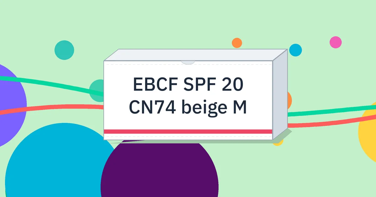Symbolbild: Packung mit der Aufschrift EBCF SPF 20 CN74 beige M (PZN 18895078) – Verfügbarkeit und Bezug in Apotheken in Frankfurt am Main