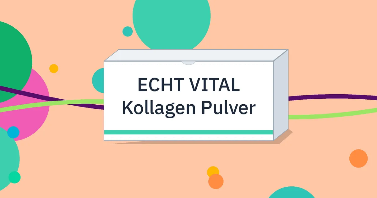 Symbolbild: Packung mit der Aufschrift ECHT VITAL Kollagen Pulver (PZN 19117176) – Verfügbarkeit und Bezug in Apotheken in Frankfurt am Main