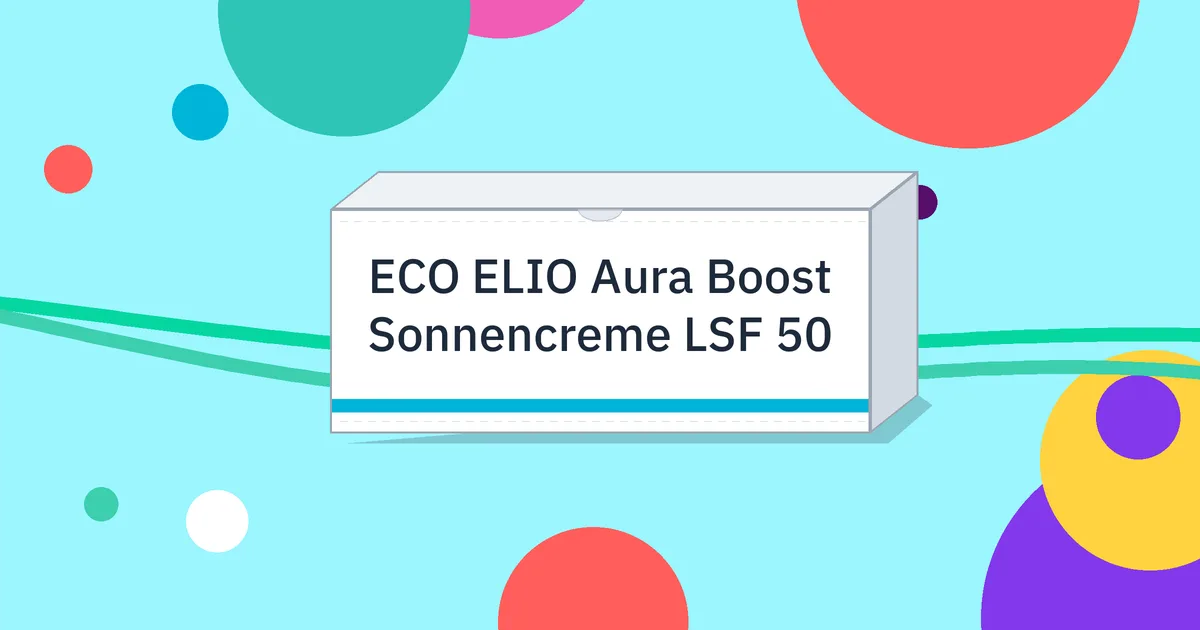 Symbolbild: Packung mit der Aufschrift ECO ELIO Aura Boost Sonnencreme LSF 50 (PZN 19815928) – Verfügbarkeit und Bezug in Apotheken in Frankfurt am Main