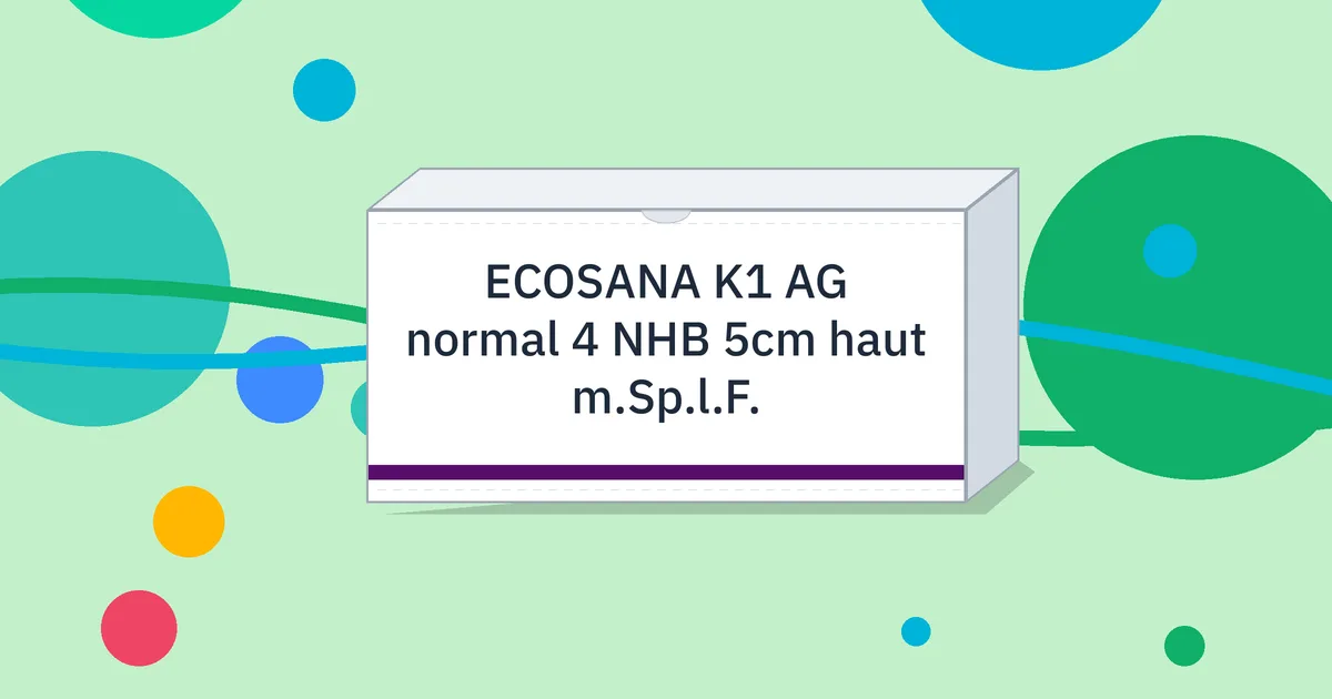 Symbolbild: Packung mit der Aufschrift ECOSANA K1 AG normal 4 NHB 5cm haut m.Sp.l.F. (PZN 04728514) – Verfügbarkeit und Bezug in Apotheken in Frankfurt am Main