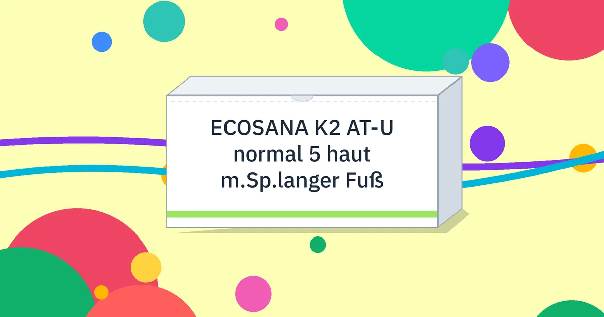 Symbolbild: Packung mit der Aufschrift ECOSANA K2 AT-U normal 5 haut m.Sp.langer Fuß (PZN 10956521) – Verfügbarkeit und Bezug in Apotheken in Frankfurt am Main