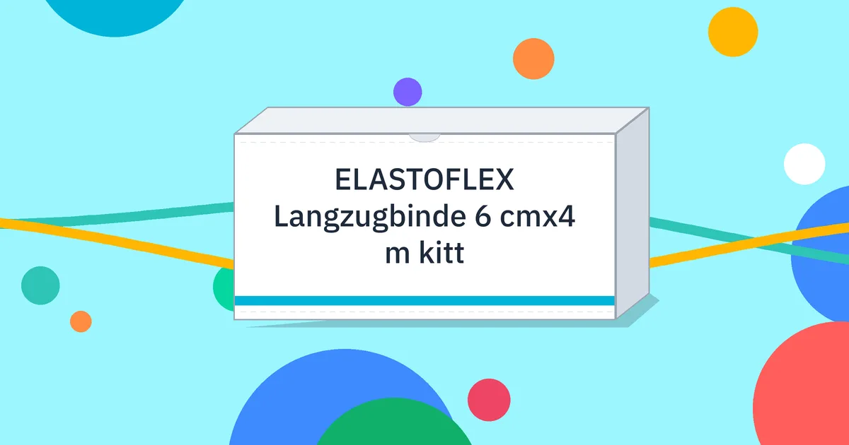 Symbolbild: Packung mit der Aufschrift ELASTOFLEX Langzugbinde 6 cmx4 m kitt (PZN 17175695) – Verfügbarkeit und Bezug in Apotheken in Frankfurt am Main