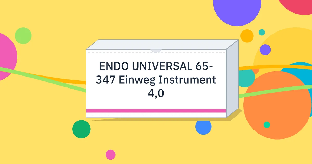 Symbolbild: Packung mit der Aufschrift ENDO UNIVERSAL 65-347 Einweg Instrument 4,0 (PZN 18258667) – Verfügbarkeit und Bezug in Apotheken in Frankfurt am Main