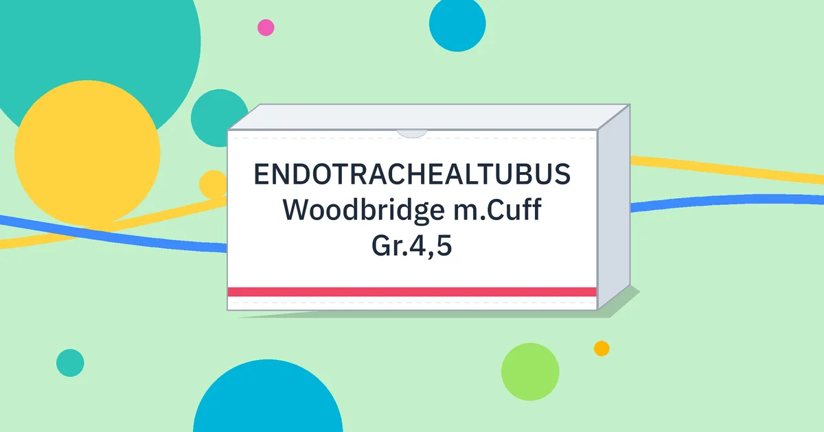 Symbolbild: Packung mit der Aufschrift ENDOTRACHEALTUBUS Woodbridge m.Cuff Gr.4,5 (PZN 04873541) – Verfügbarkeit und Bezug in Apotheken in Frankfurt am Main