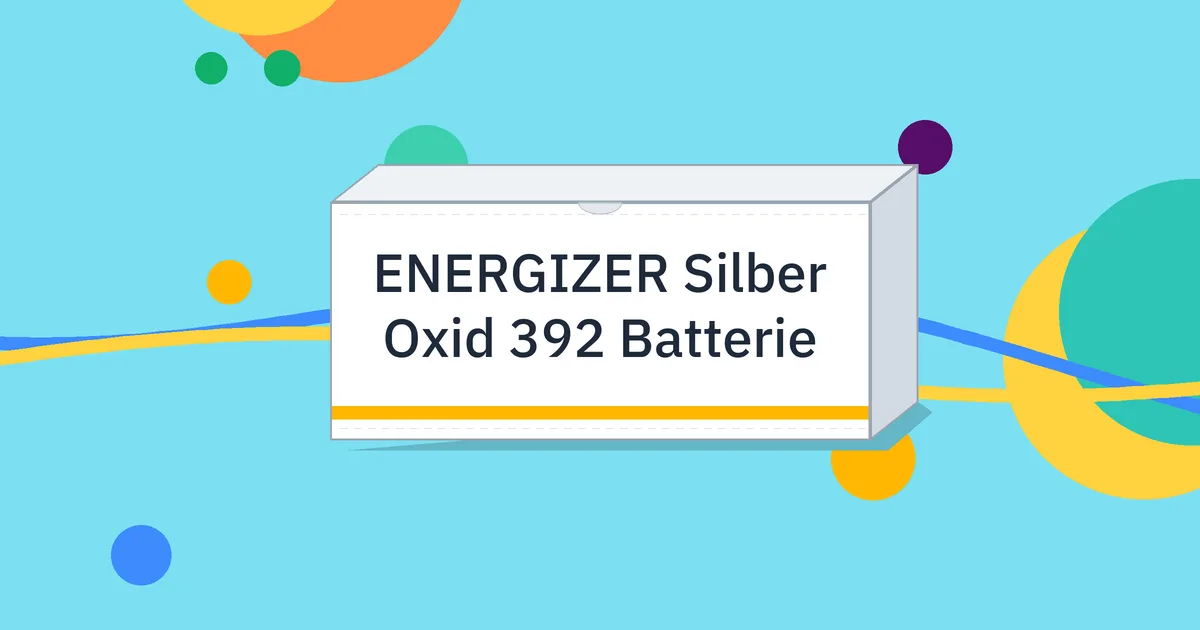Symbolbild: Packung mit der Aufschrift ENERGIZER Silber Oxid 392 Batterie (PZN 00806654) – Verfügbarkeit und Bezug in Apotheken in Frankfurt am Main