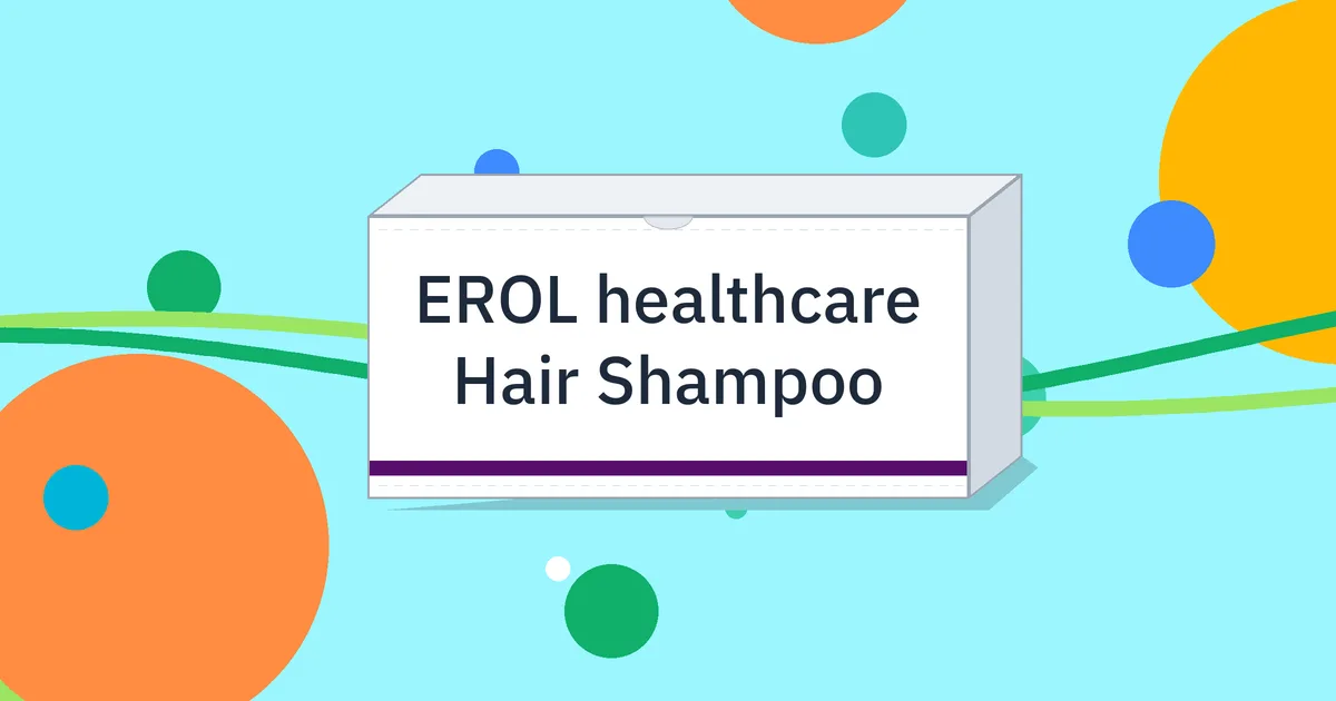 Symbolbild: Packung mit der Aufschrift EROL healthcare Hair Shampoo (PZN 15331122) – Verfügbarkeit und Bezug in Apotheken in Frankfurt am Main