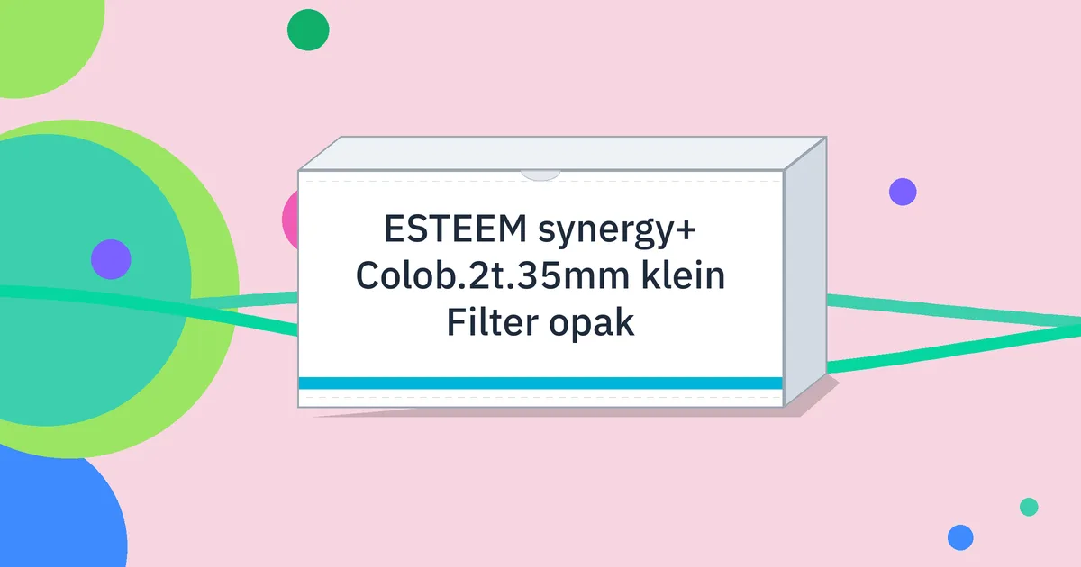 Symbolbild: Packung mit der Aufschrift ESTEEM synergy+ Colob.2t.35mm klein Filter opak (PZN 06461618) – Verfügbarkeit und Bezug in Apotheken in Frankfurt am Main