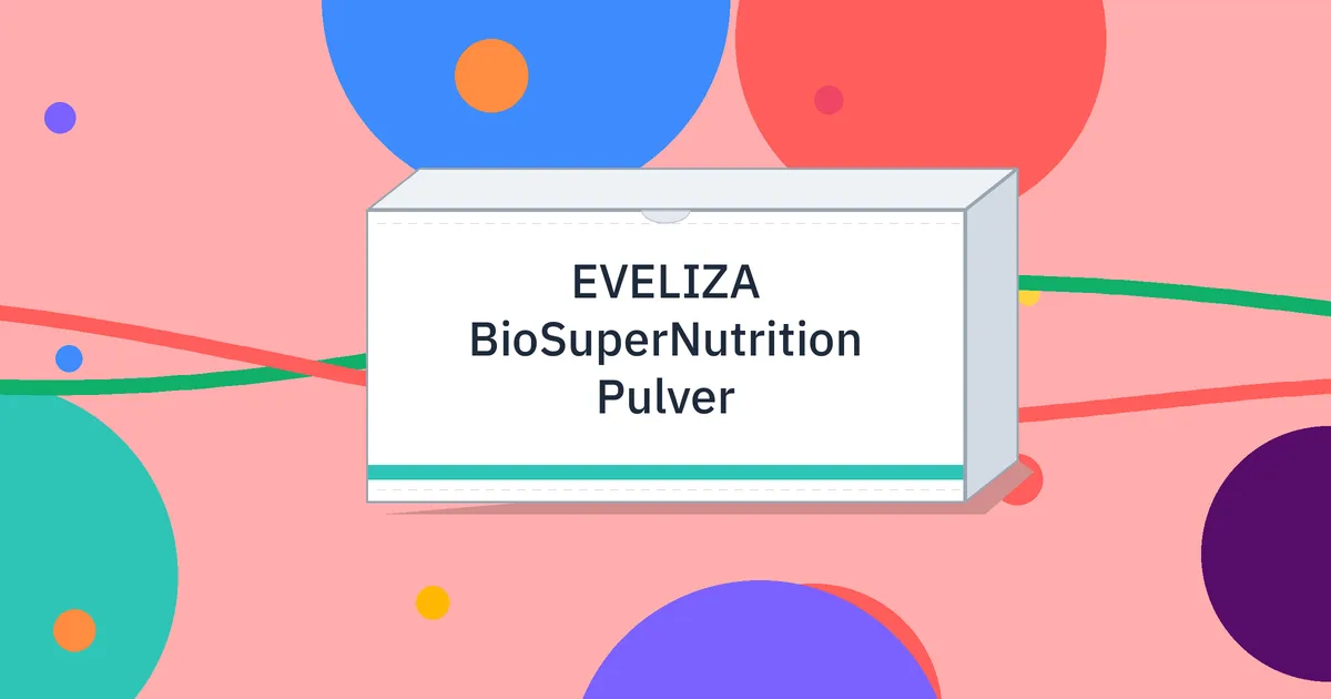 Symbolbild: Packung mit der Aufschrift EVELIZA BioSuperNutrition Pulver (PZN 11053755) – Verfügbarkeit und Bezug in Apotheken in Frankfurt am Main