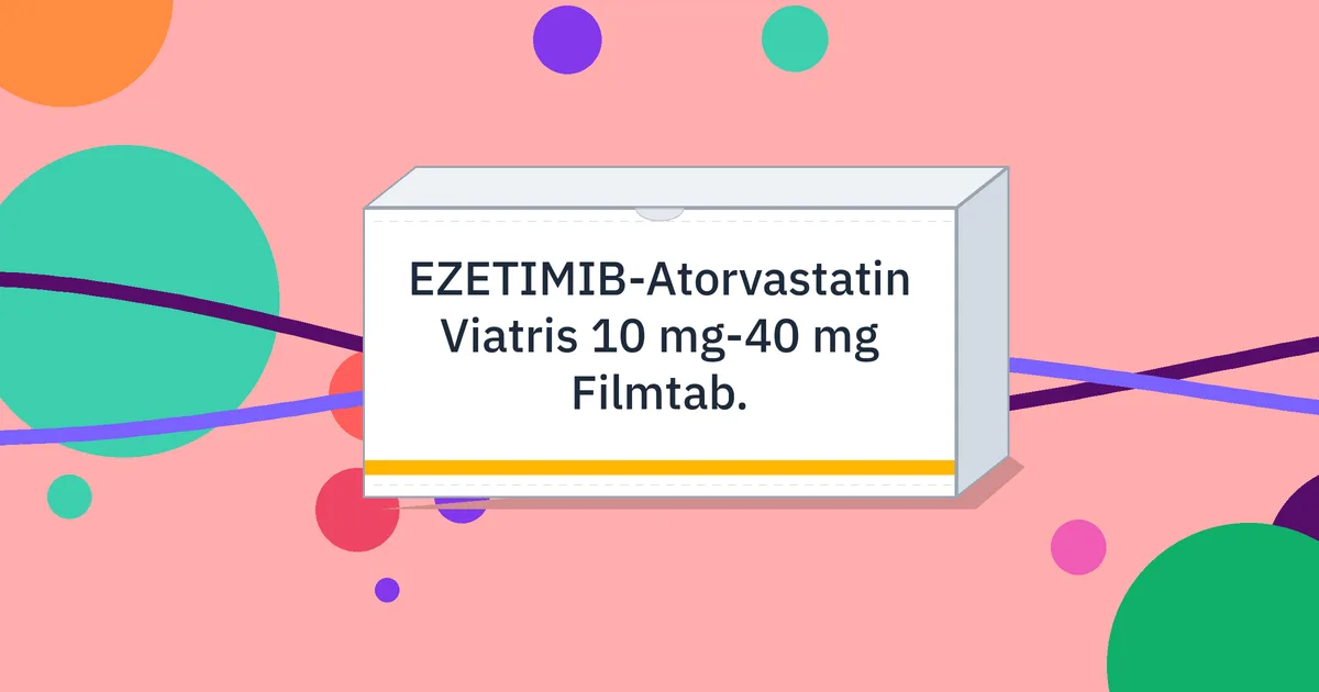 Symbolbild: Packung mit der Aufschrift EZETIMIB-Atorvastatin Viatris 10 mg-40 mg Filmtab. (PZN 19894678) – Verfügbarkeit und Bezug in Apotheken in Frankfurt am Main