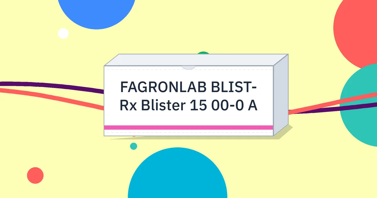 Symbolbild: Packung mit der Aufschrift FAGRONLAB BLIST-Rx Blister 15 00-0 A (PZN 19360623) – Verfügbarkeit und Bezug in Apotheken in Frankfurt am Main