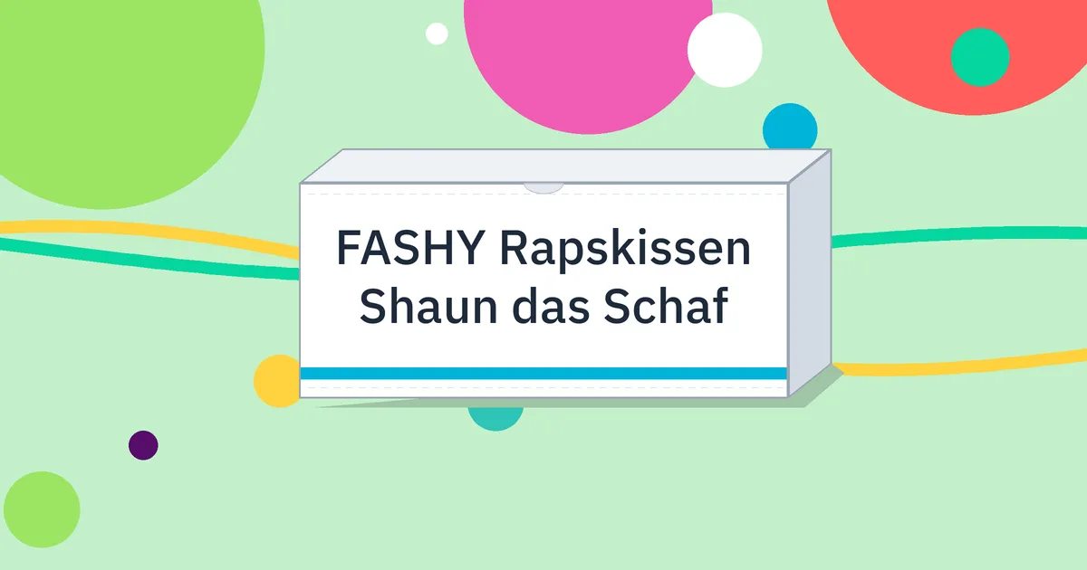 Symbolbild: Packung mit der Aufschrift FASHY Rapskissen Shaun das Schaf (PZN 09703909) – Verfügbarkeit und Bezug in Apotheken in Frankfurt am Main
